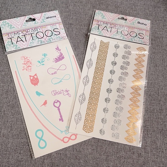 Makeup | 2 New Temporary Tattoo Package 4 Sheets In Total | Poshmark